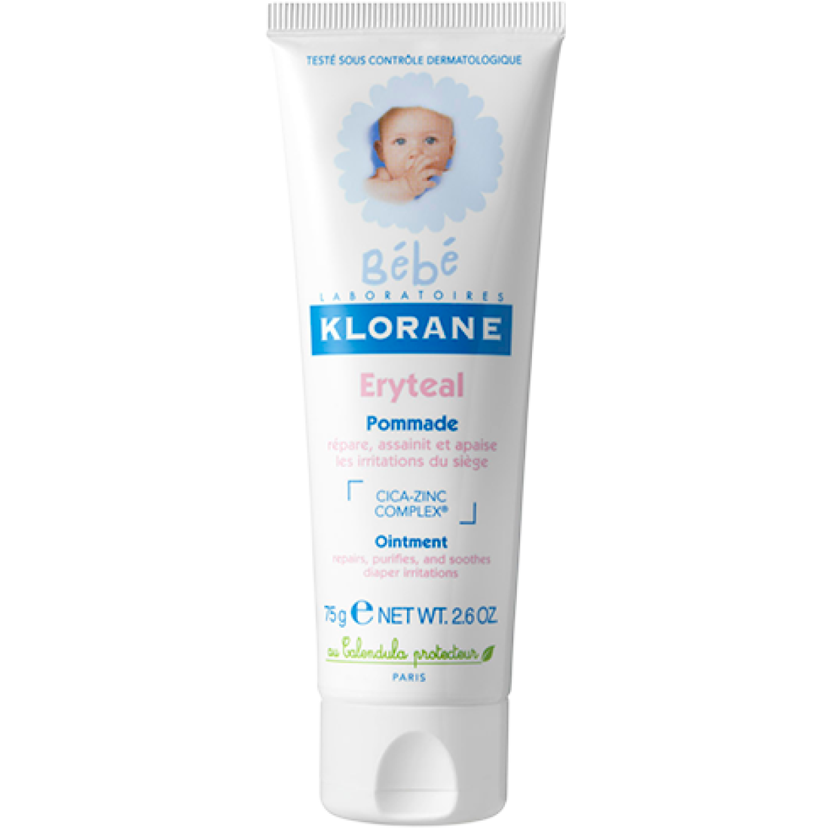 Eryteal Bébé pommade irritations du siège Klorane - 75 g